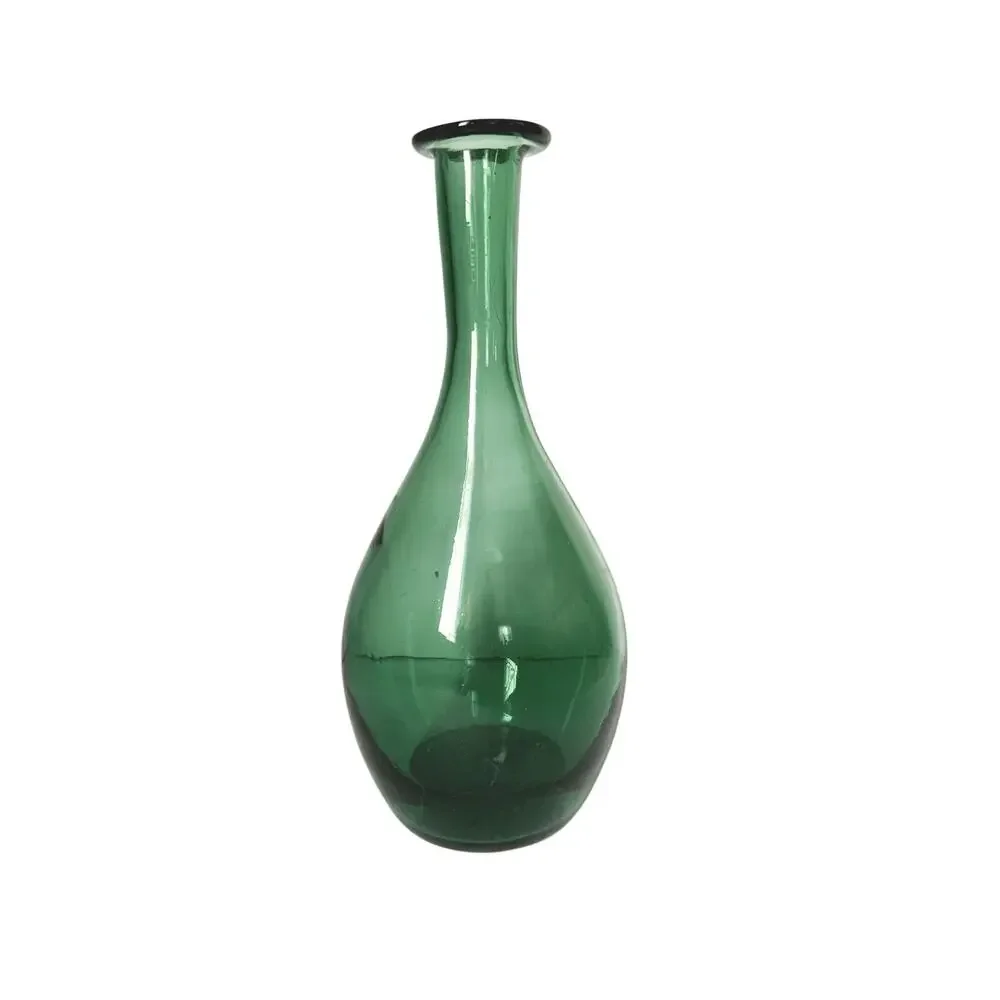 Handmade | Accents | Vintage Hand Blown Green Blenko Style Vase Art ...
